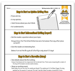 FREE 3rd Grade Writing Worksheets | Studentreasures